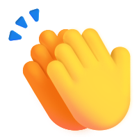 Clapping Hands icon as SVG, PNG, JSX, and Base64