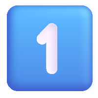 Keycap 1 icon as SVG, PNG, JSX, and Base64