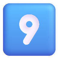 Keycap 9 icon as SVG, PNG, JSX, and Base64