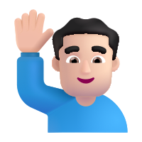 Man Raising Hand Light icon as SVG, PNG, JSX, and Base64
