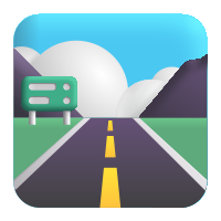 Motorway icon as SVG, PNG, JSX, and Base64