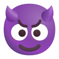 Smiling Face With Horns SVG icon