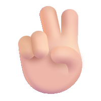 Victory Hand Light icon as SVG, PNG, JSX, and Base64