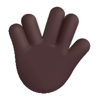 Vulcan Salute Dark icon as SVG, PNG, JSX, and Base64