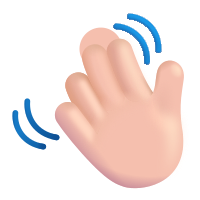 Waving Hand Light icon as SVG, PNG, JSX, and Base64